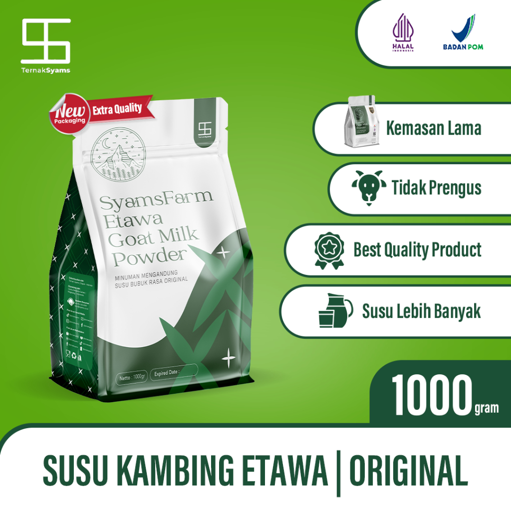 Jual premium susu kambing etawa bubuk syams 1000 gram | Shopee Indonesia