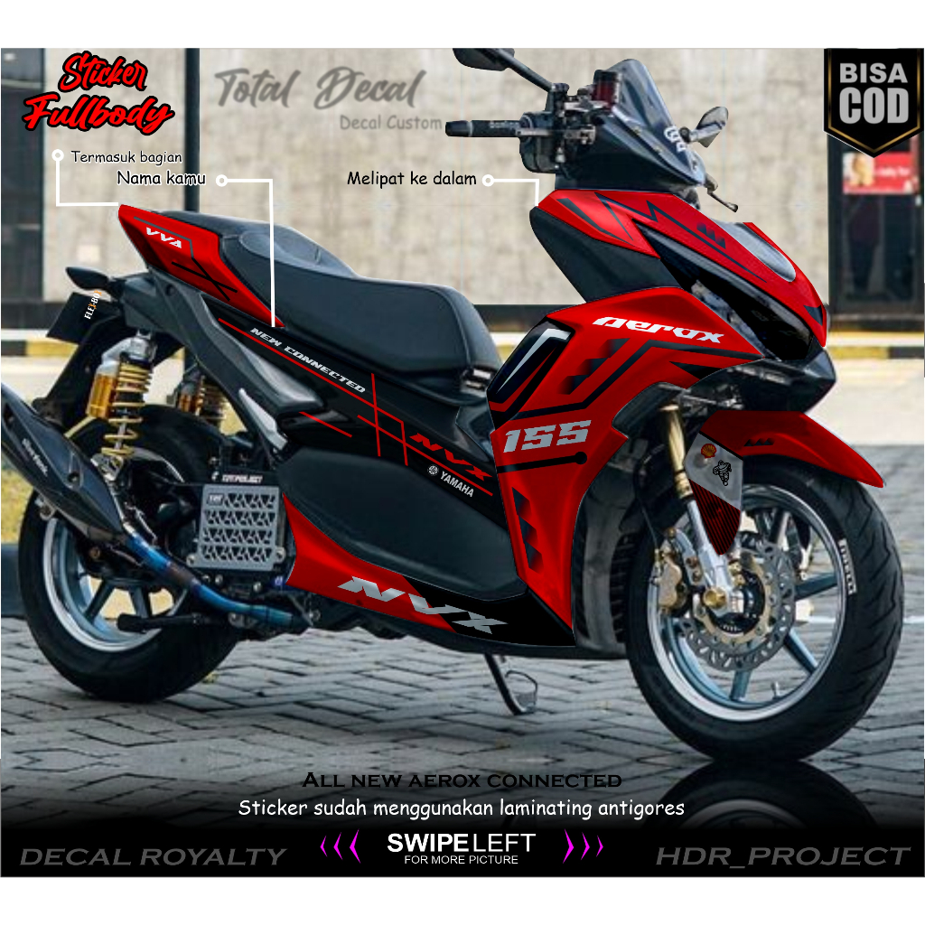 Jual Decal sticker aerox connected grafis simple fullbody variasi ...
