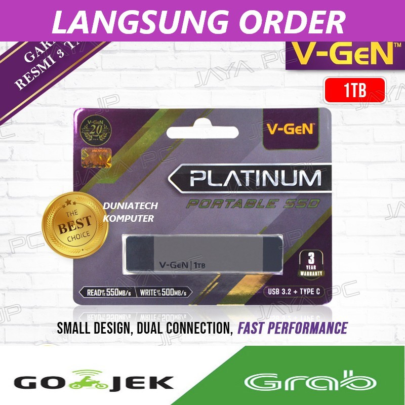 Jual V-GeN SSD Portable 1TB HDD STORAGE External USB3.2 Type-C VGEN 1TB ...