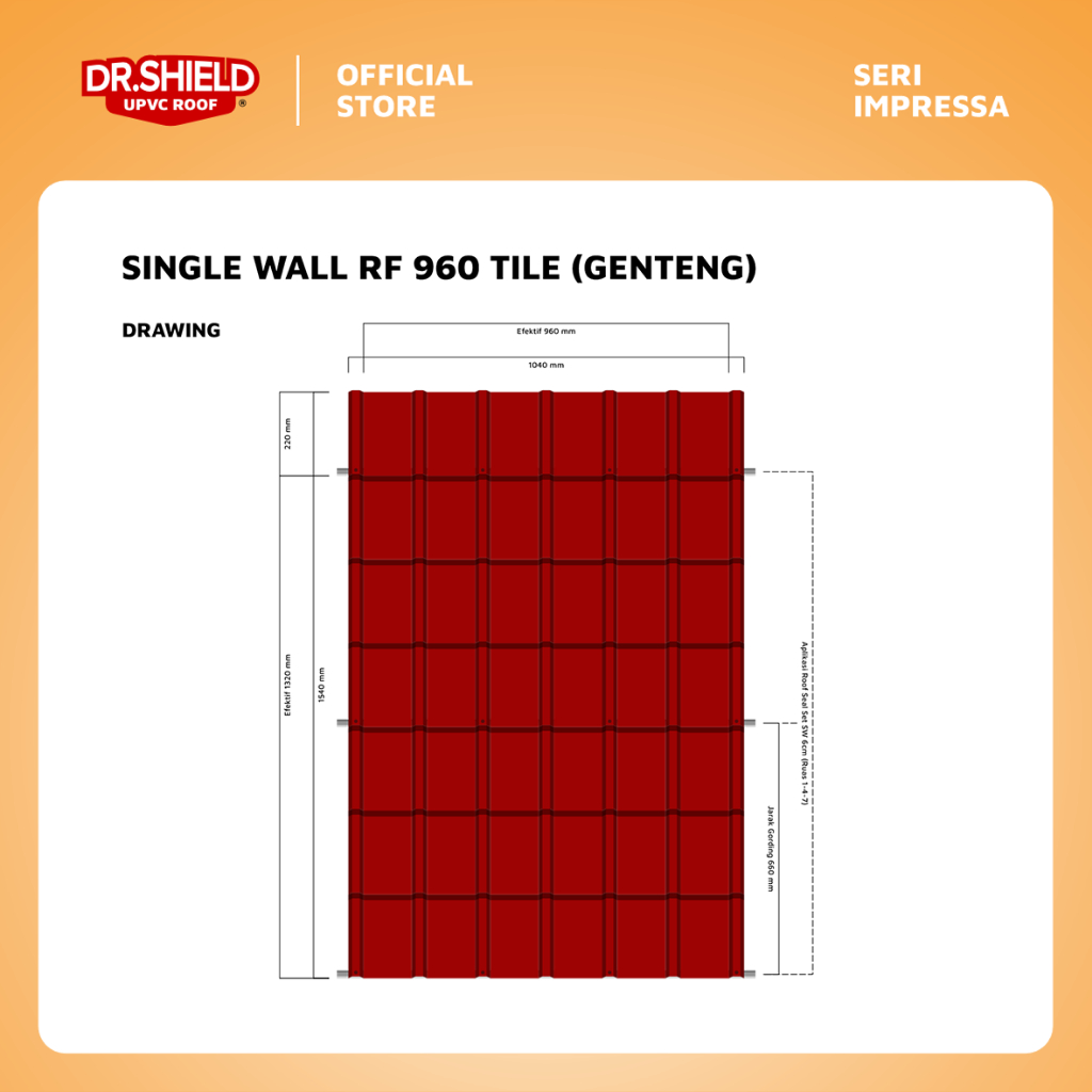 Jual Atap UPVC DR. SHIELD - Single Wall RF 960 Tile ASA Genteng (Wajib ...