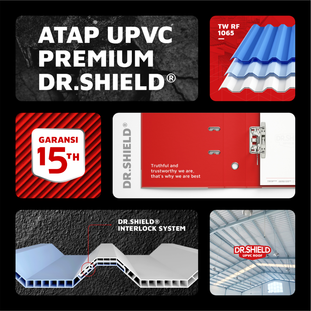 Jual Atap UPVC DR. SHIELD - Single Wall RF 960 Tile ASA Genteng (Wajib ...