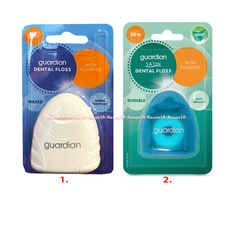 Jual Guardian Dental Floss 50m Waxed Durable Shred Resistant Silky ...