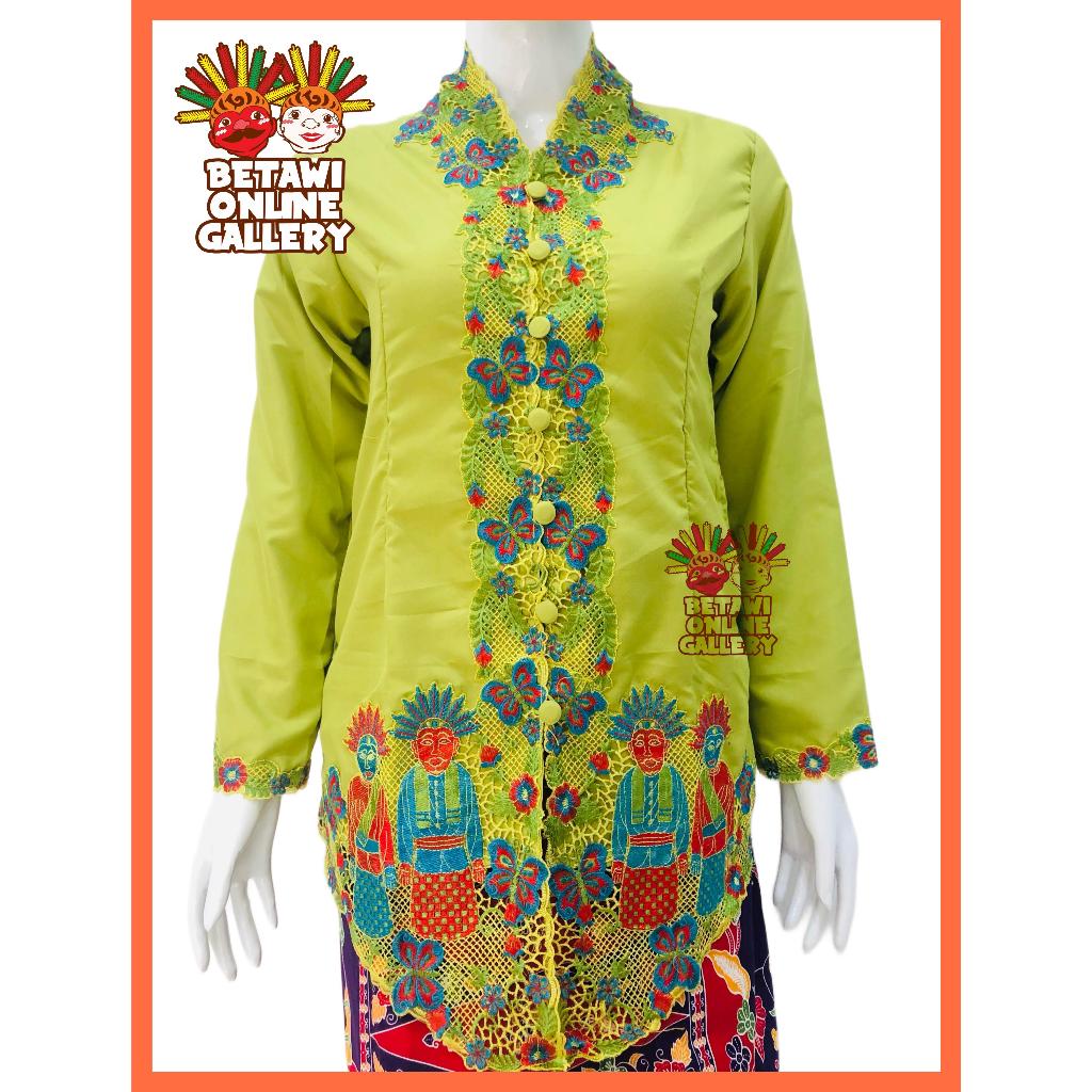 Jual Kebaya Bordir Encim Dewasa / Kebaya Betawi Motif Ondel / Kebaya ...