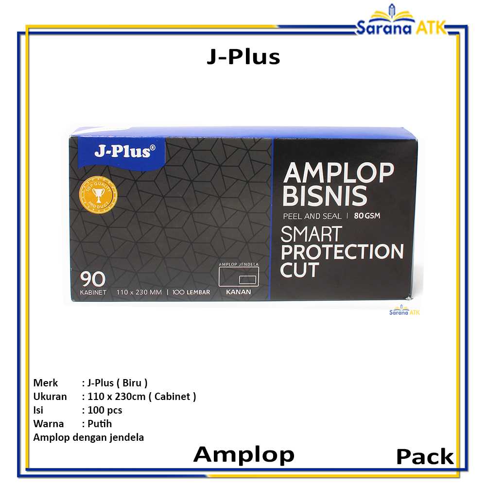 Jual J-Plus - Biru - Amplop Putih Jendela Kanan No.90 80g - Pack ...