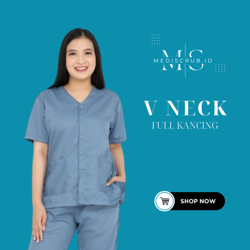 Jual MEDISCRUB - V NECK SCRUBS FULL KANCING DEPAN - Baju Jaga OK Medis ...