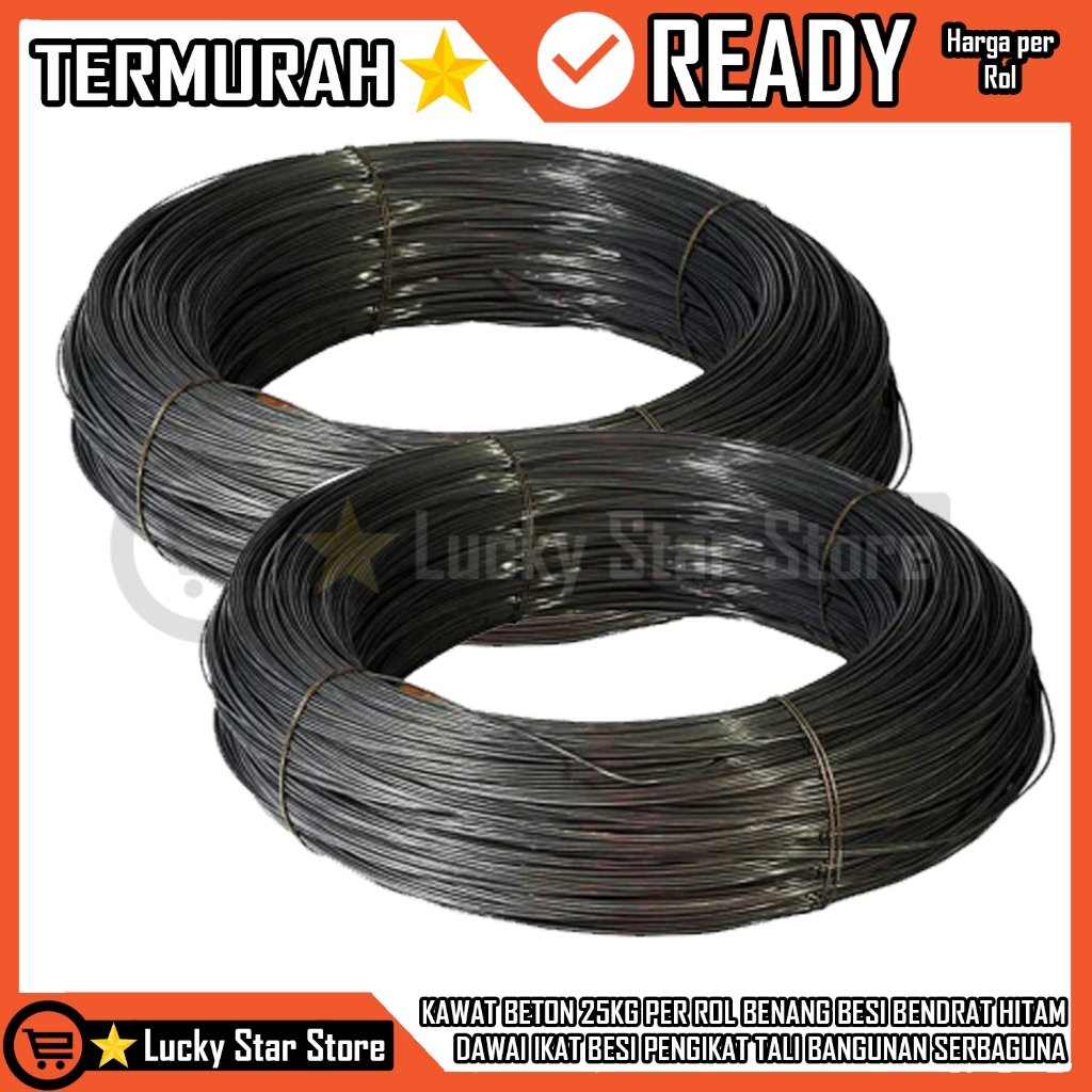 Jual KAWAT BETON 25KG PER ROL BENANG BESI BENDRAT HITAM DAWAI IKAT BESI ...