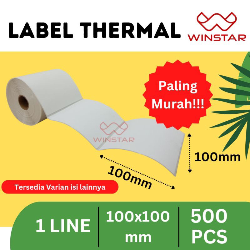 Jual Label Stiker Thermal 100x100 mm 10x10cm 500pcs / LABEL STICKER ...