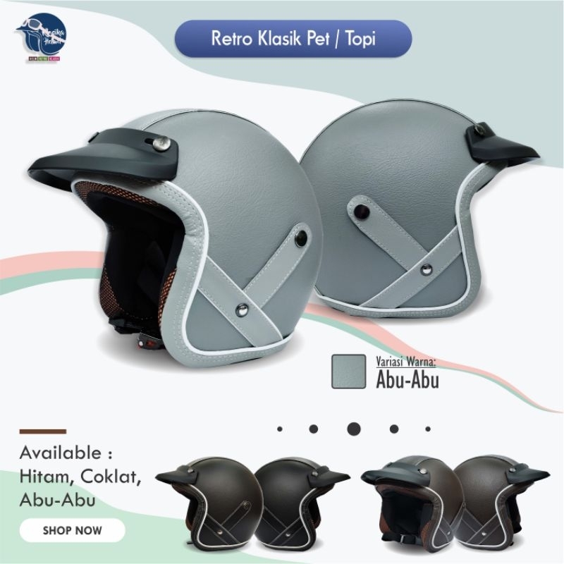 Jual Helm Vespa Original Full Kulit model Klasik dan Jadul cocok untuk ...