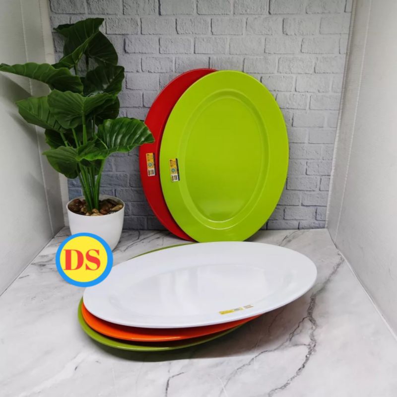Jual PIRING SAJI OVAL P0312 MERAH PIRING MELAMINE OVAL BESAR 12 INCH ...