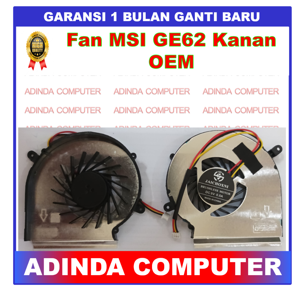 Jual Fan MSI PE70 PE60 GP72 GP62 GL62 GL72 GE62 GE72 PAAD06015SL 3 Pin KANAN OEM | Shopee Indonesia
