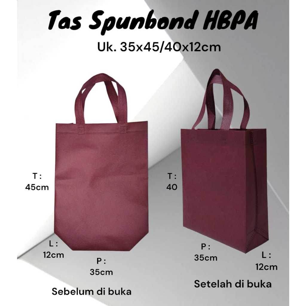 Jual ( LUSINAN ) TAS SPOONBOND HBPA / GOODIE BAG SOUVENIR / TAS SEMBAKO ...