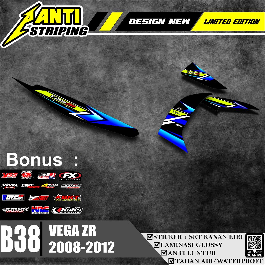 Jual Stiker Striping Motor Yamaha VEGA ZR Sticker Variasi Racing ...