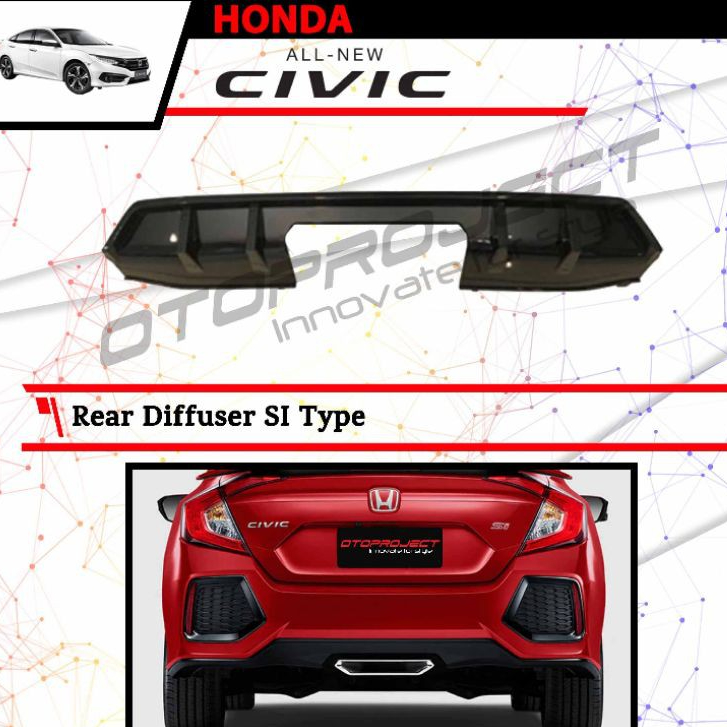 Jual Rear Diffuser All New Civic Turbo SI Type Style Diffuser Civic ...