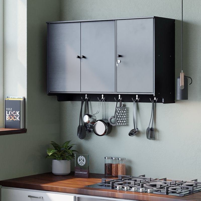 Jual Rak Dapur Gantung Dinding Lemari Dapur Penyimpanan Alat Dapur ...