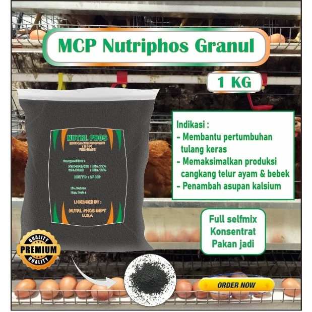 Jual Nutriphos MCP Monocalcium Phospate 1 Kg / mineral pakan ayam petelur pengeras cangkang ...