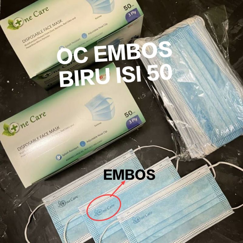 Jual MASKER ONECARE EMBOS 3PLY ISI 50PCS+BOX | Shopee Indonesia