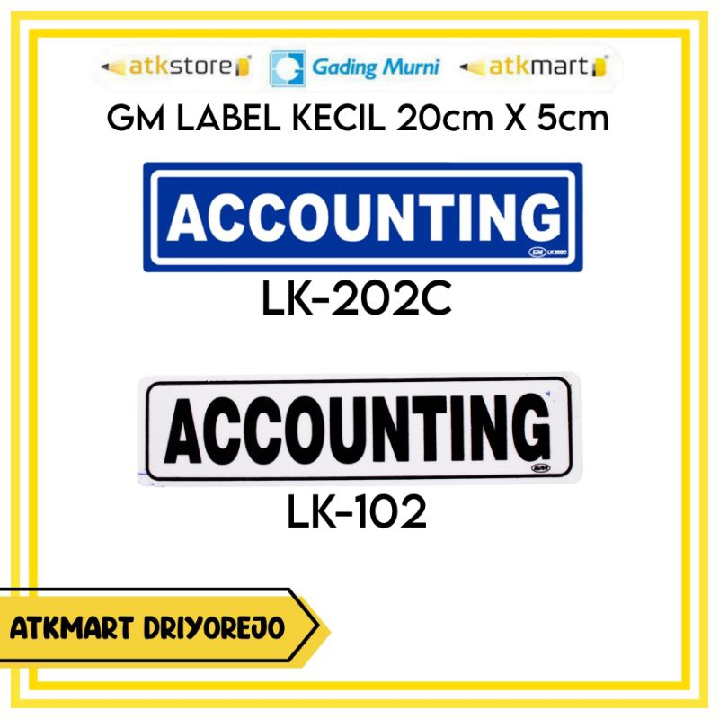 Jual GM LABEL KECIL ACCOUNTING - PAPAN PENANDA - PAPAN AKRILIK PETUNJUK ...