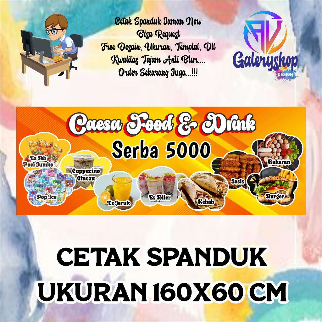 Jual mmt, spanduk, banner, aneka makanan dan minuman, dll ukuran 160x60 ...