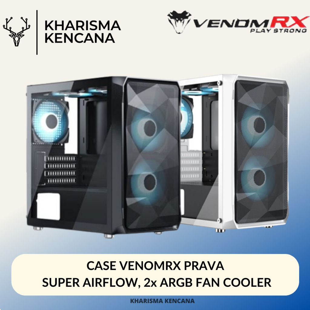 Jual CASING VENOMRX PRAVA BLACK / WHITE M ATX | Shopee Indonesia