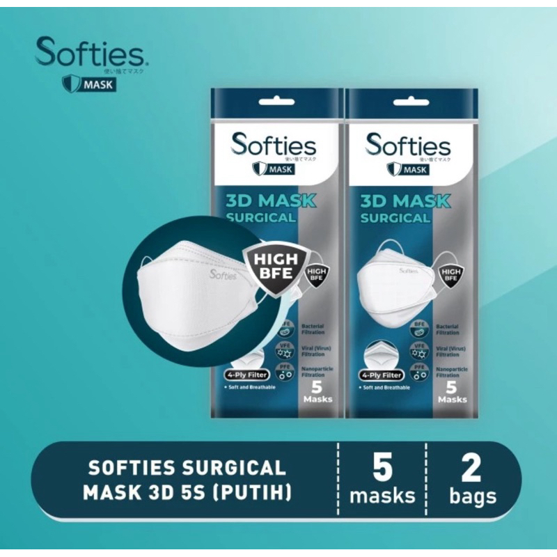 Jual Softies Surgical Mask 3D 5s TWINPACK | Shopee Indonesia