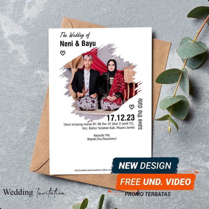 Jual Undangan pernikahan Free Foto, desain elegan dan kekinian | Shopee ...