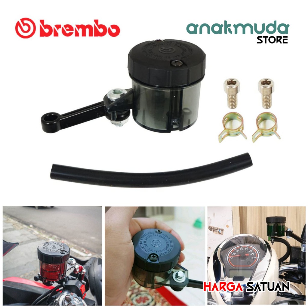Jual (TB2X) Tabung Minyak Rem Size Jumbo Depan Belakang HITAM Tutup ...