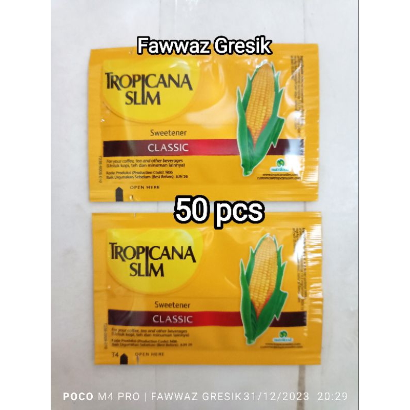 Jual (50 Pcs) Tropicana Slim Classic Gula Diet / Gula Rendah Kalori ...