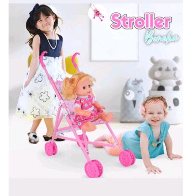 Jual Mainan Anak Perempuan Boneka Bayi Stroller / Dorongan Boneka Bayi ...