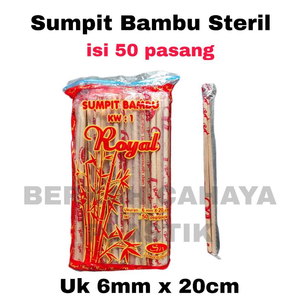 Jual Sumpit Bambu Merk Royal / Sumpit Bakmie Ramen 1 Pack isi 50 Pasang ...