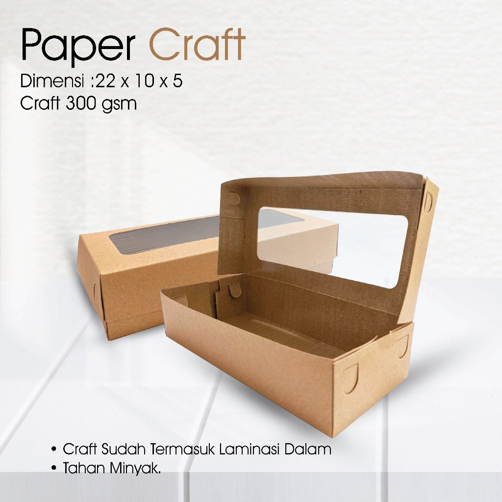 Jual Box Kemasan Kue,Brownies dll Bahan Kertas Kraft 300 gr Uk. 22 x 10 ...
