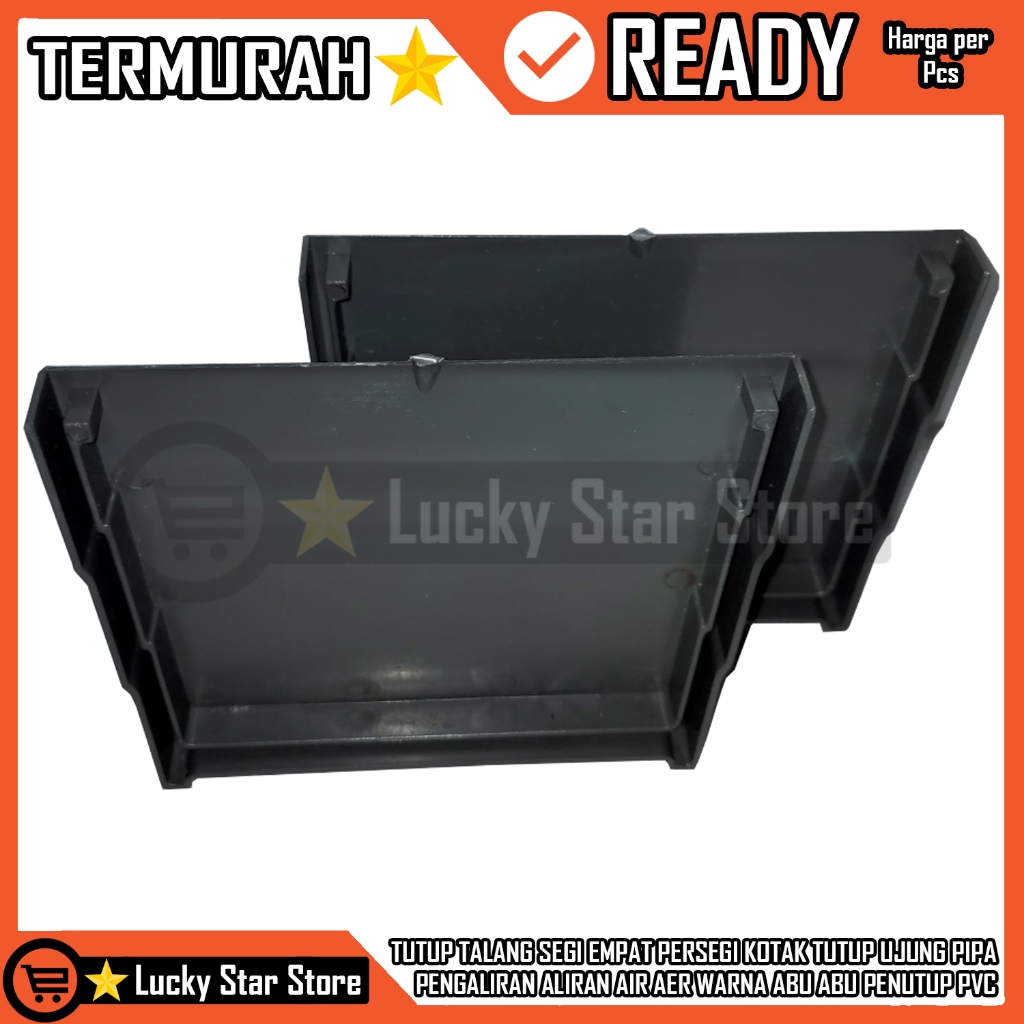 Jual Tutup Talang Kotak Abu Pvc Dop Cap Segi Empat 4 Inch Penutup ...