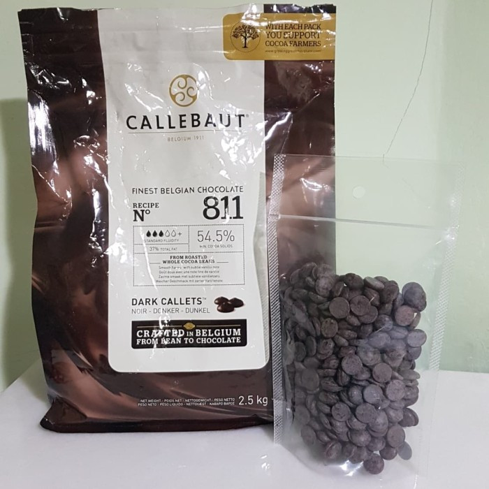 Jual CALLEBAUT DARK CHOCOLATE 811 COUVERTURE 250GR/REPACK/DARK CALLETS ...