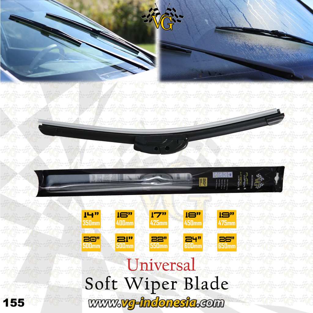 Jual Soft Wiper Frameless Wipper Blade Mobil Car Pisang Soft Lentur Universal Super Strong Clean ...