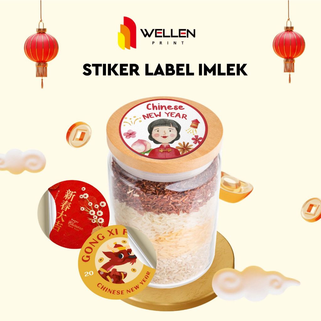 Jual WELLEN PRINT - Sticker Bulat Label Stoples Hampers Imlek / Stiker ...
