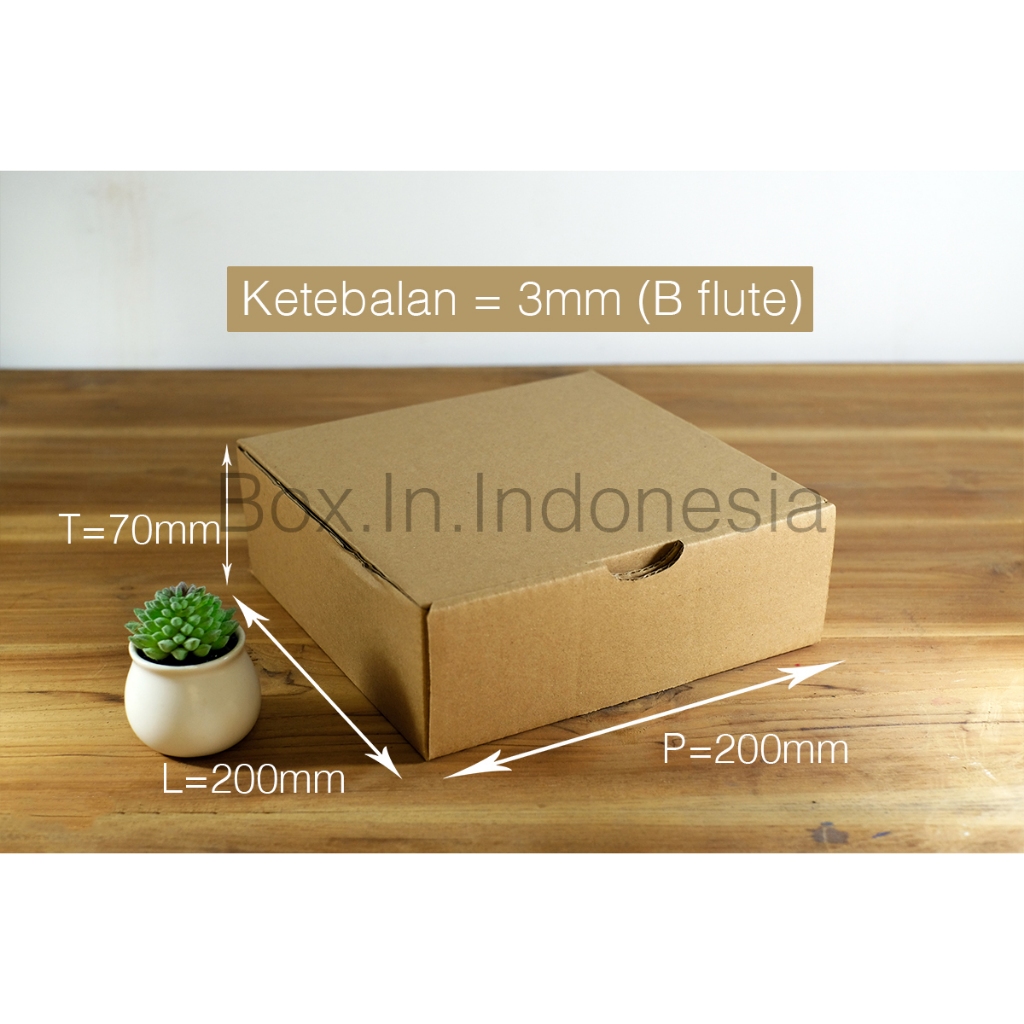 Jual (10 pcs) Kardus 20x20x7 cm Box Dus Coklat Packing Polos Die Cut ...