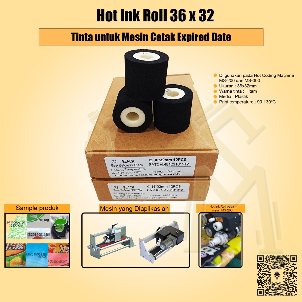 Jual Hot Ink Roll 36 x 32 mm Tinta Cetak Expired Kode Produksi Nomor ...