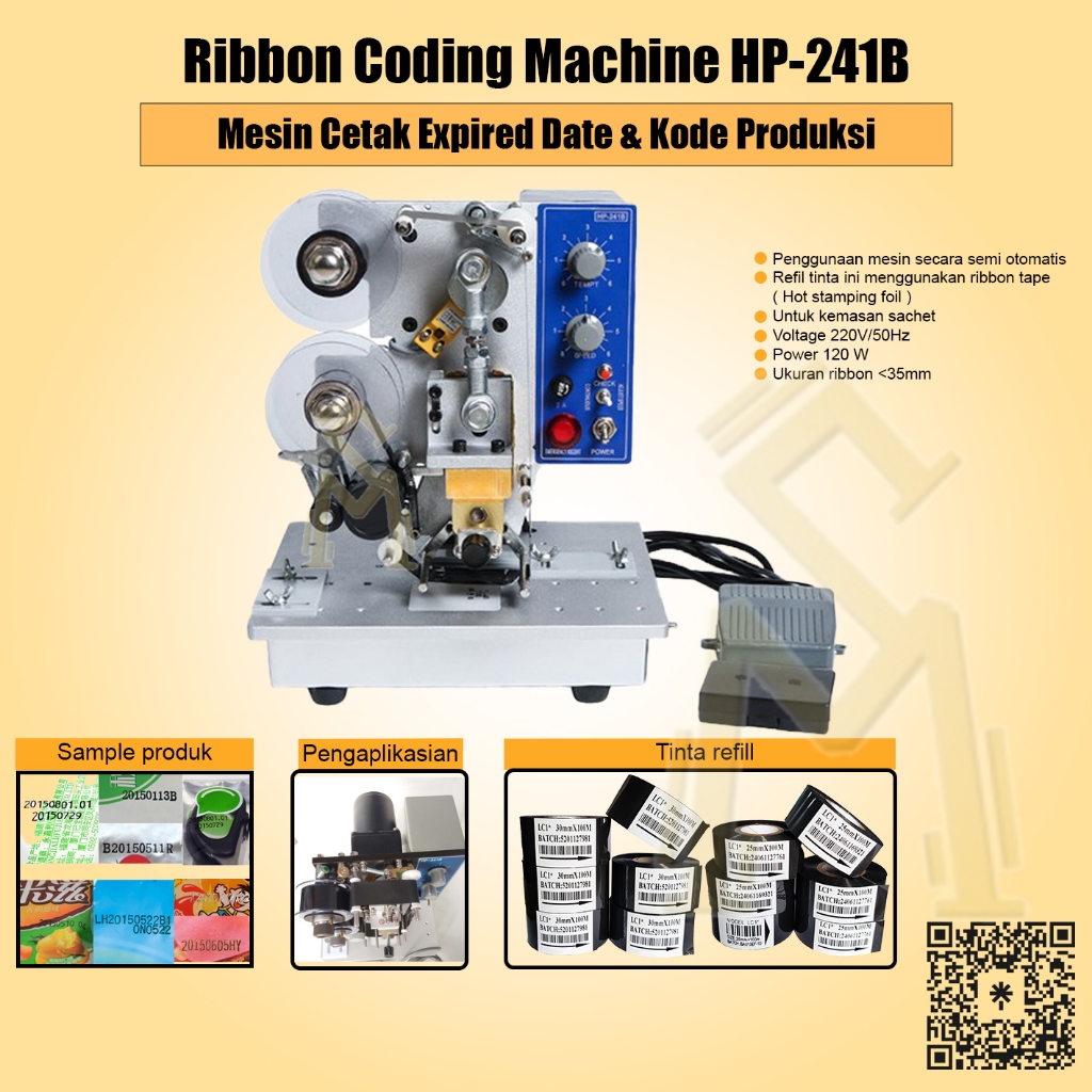 Jual Mesin Cetak Kadaluarsa Expired Date / Ribbon Coding machine hp-241b | Shopee Indonesia