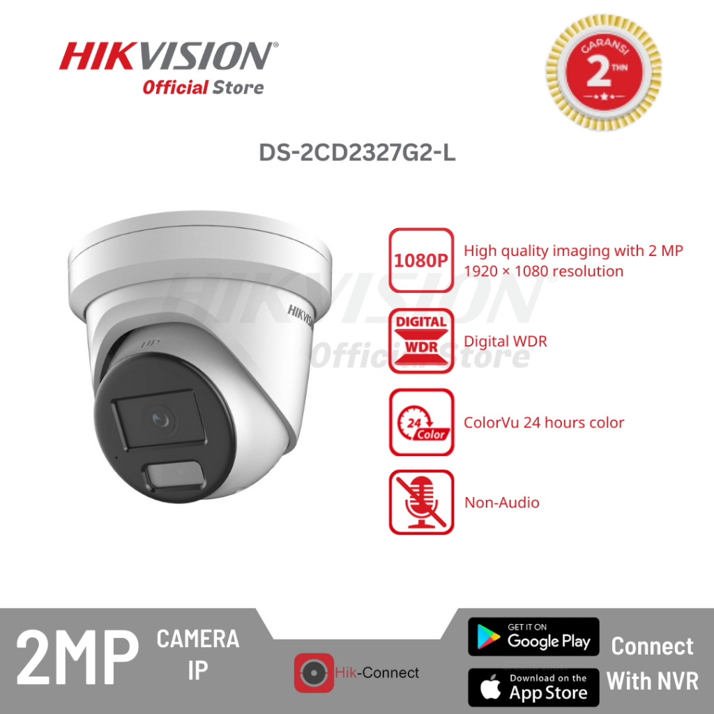 Jual HIKVISION - DS-2CD2327G2-L Camera IP CCTV 2 MP ColorVu Fixed ...