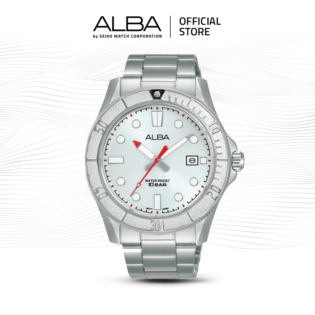 Jual Alba Active Jam Tangan Pria AS9Q09 / AS9Q09X1 Quartz Silver White ...