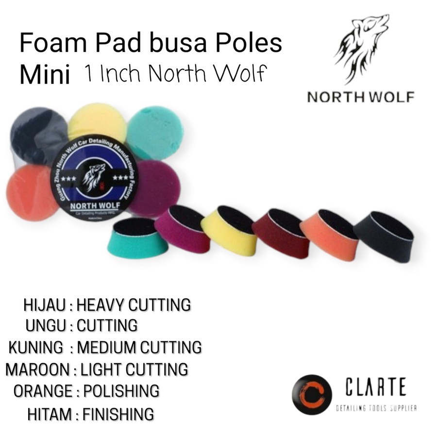Jual Busa Foam Pad Mesin Poles 1 inch IBRID Nano Polisher Mobil North ...