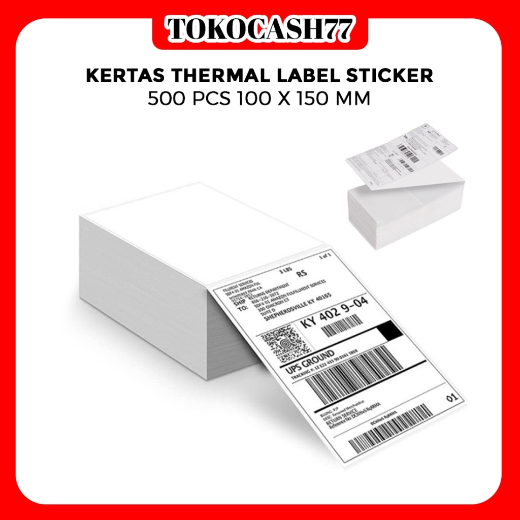 Jual KERTAS THERMAL LABEL STICKER 500 PCS 100 X 150 MM | Shopee Indonesia