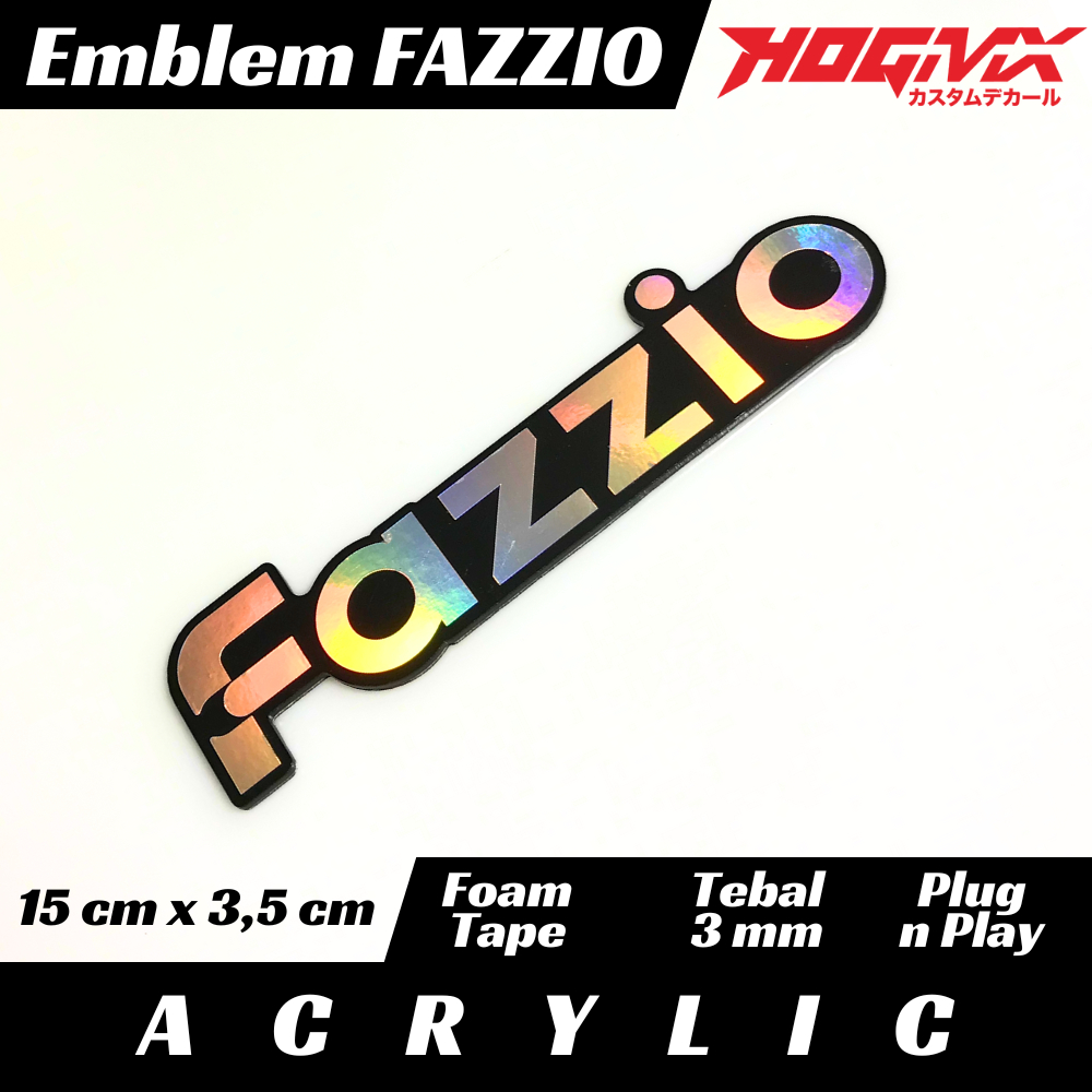 Jual Emblem Motor FAZZIO Logo Bahan Akrilik Gold Hologram | Shopee ...