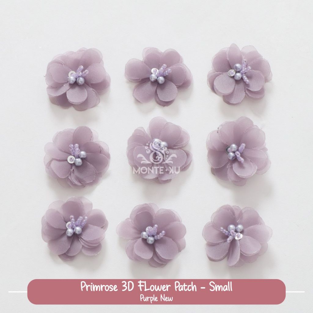 Jual Primrose 3D Organza Flower Patch Bunga Jahit Aplikasi Baju Kebaya ...