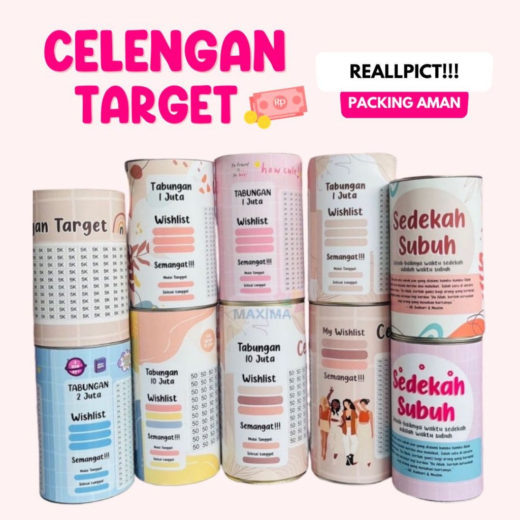 Jual Celengan Target Permanent Buka Tutup Gratis Spidol Part 2 by ...
