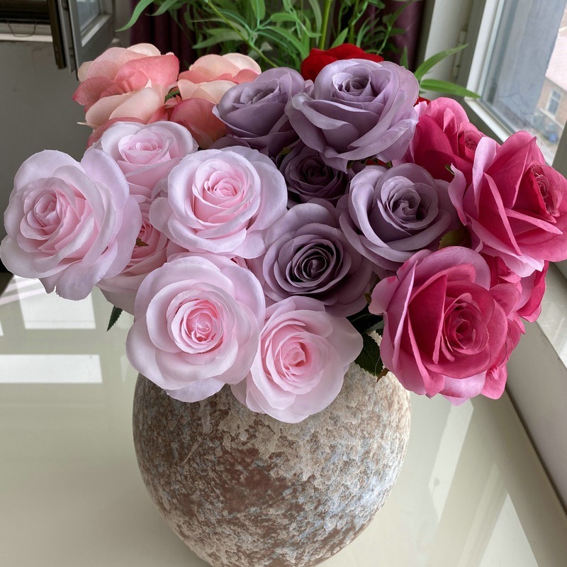 Jual BUNGA MAWAR PALSU 7 KUNTUM 43CM / ARTIFICIAL ROSE | Shopee Indonesia