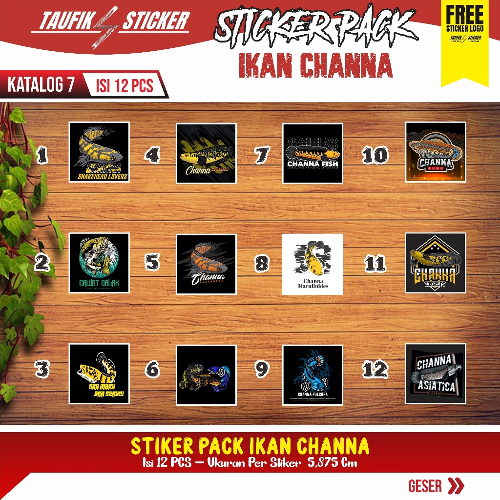 Jual STIKER IKAN CHANNA ANTI AIR #DESAIN 7 | Shopee Indonesia