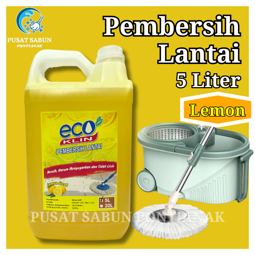 Jual Pembersih Lantai 5 Liter Eco Klin ANTIBAKTERI Floor Cleaner - Lemon / Sereh / Lavender ...