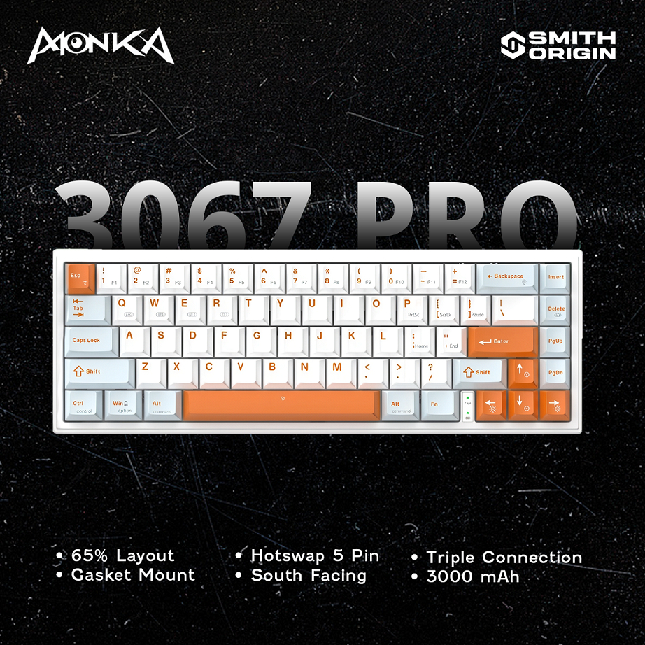 Jual Monka 3067 Pro Tri-Mode Gasket Mount Hotswappable Mechanical ...
