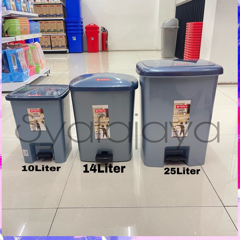 Jual LION STAR - SQUARE STEP ON DUSTBIN PEDAL Tempat Sampah Injak Ukuran 10 - 14- 25 Liter ...