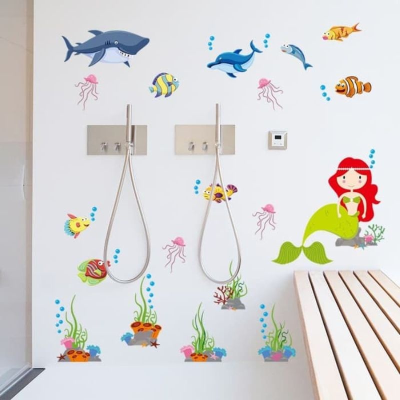 Jual Wall Sticker Dinding Under Sea Wallpaper Wallstiker | Shopee Indonesia